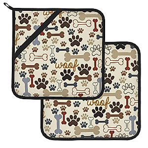 Dog Paw Pot Holders for Kitchen Heat Resistant Potholders for Cooking Baking Grilling Microwave