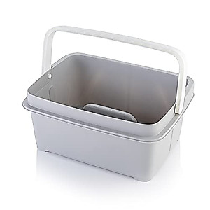 Minky Homecare Large Storage Caddy - Easy to Clean Plastic Storage Bin with Foldaway Handle - Perfect for Cleaning, Crafts, Baby Items, DIY - Great for Pantry, Fridge & Organization - Made in the UK