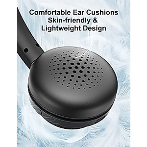 TZS Wireless Headset for Laptop, Bluetooth Headphone with Detachable Boom Mic, On Ear Headphones Noise Cancelling with Mute Function & 26H Talk Time for Home/Office Compatible with iOS and Android
