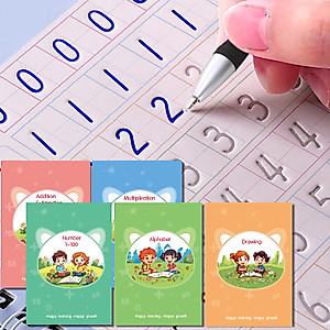 Learn-Journey Magic Practice Copybook for Kids, Reusable Writing Practice Book for Kids, Reusable Copybook Preschool for Kids Age 3-8 ​Calligraphy(5 Books with Pens)