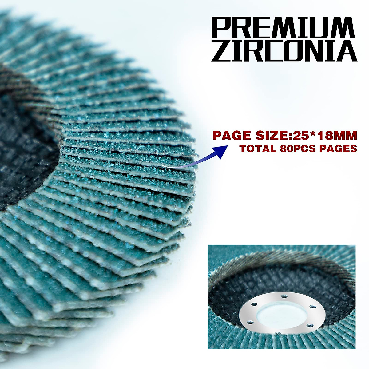 Sali 100 Pack Zirconia Flap Disc 40 Grit 4.5" x 7/8-Inch Sanding Disc Bevel Type #29 Premium and Industrial Grade Angle Grinder Grinding Wheel High Performance Edge Grinding