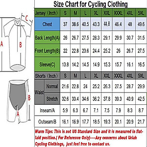 Uriah Men's Cycling Jersey Short Sleeve White Bib Shorts Sets Electric Yellow Size 5XL(CN)