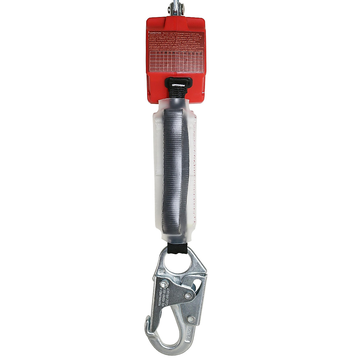 AFP Demon 6 Foot Single Web Leg Self Retracting Lifeline Safety Yoyo, Shock Pack Absorber, Steel Snap Hook & Steel Carabiner Fall Protection Arrest Limiter SRL | OSHA & ANSI Rated