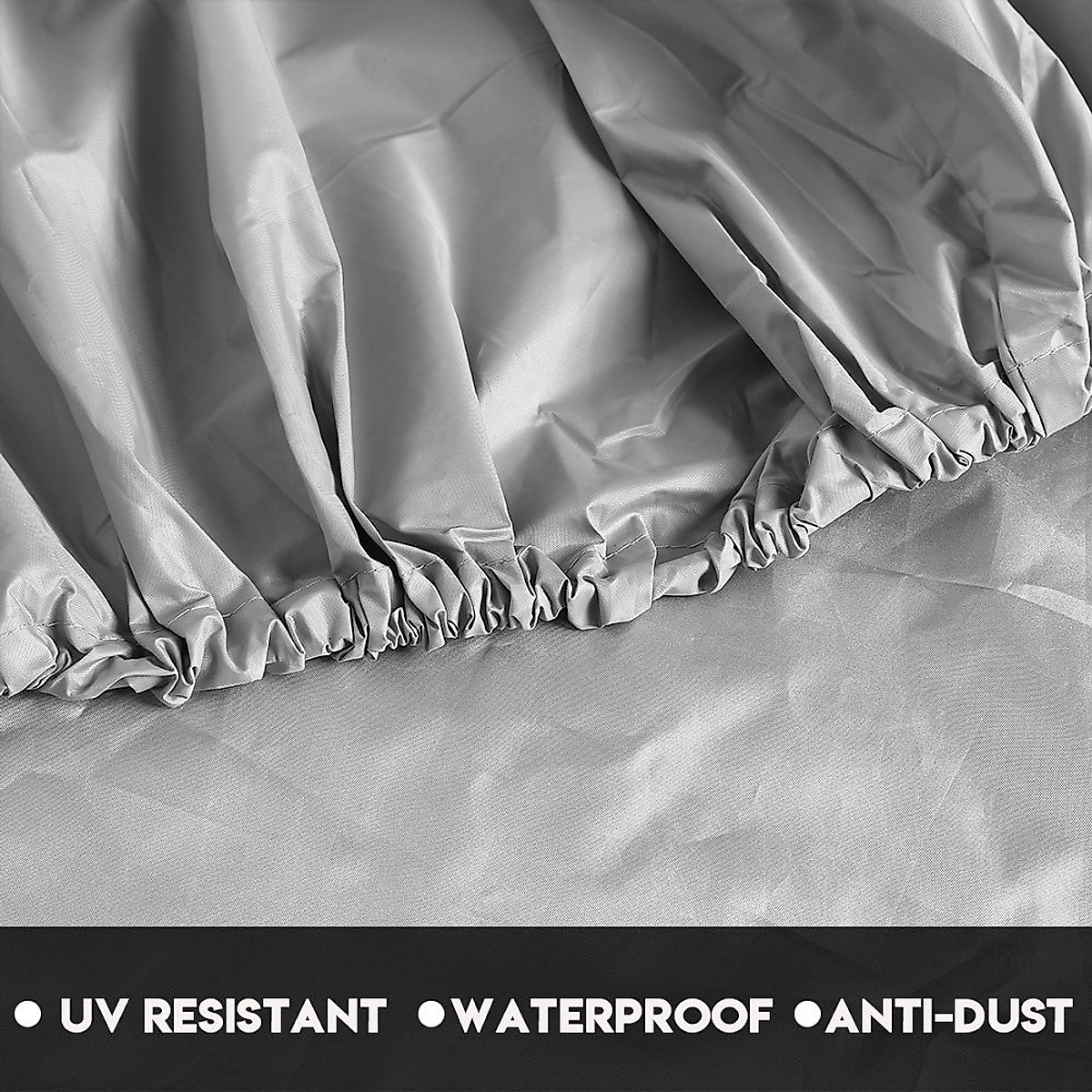 Kayak Canoe Dust Cover, Waterproof UV Sun Cover Boat Storage Sunblock for 2.5- Fishing Boat (Gray)