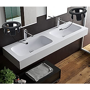 4 Pack Bathroom Basin Sink Round Hole Trim Overflow Cover Rings Hole Insert in Cap Hollow Ring Triangle for Hole Diameter Replacement Ceramic Pots for Home,Sink,Bathroom,Kitchen (Black)