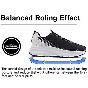 JACKSHIBO Wide Toe Box Shoes for Men Women Extra Wide Width Sneakers Road Running Walking Cloud Shoes Lightweight Breathable Cushioned Athletic Tennis Rubber Outsole Black 10women/8.5men
