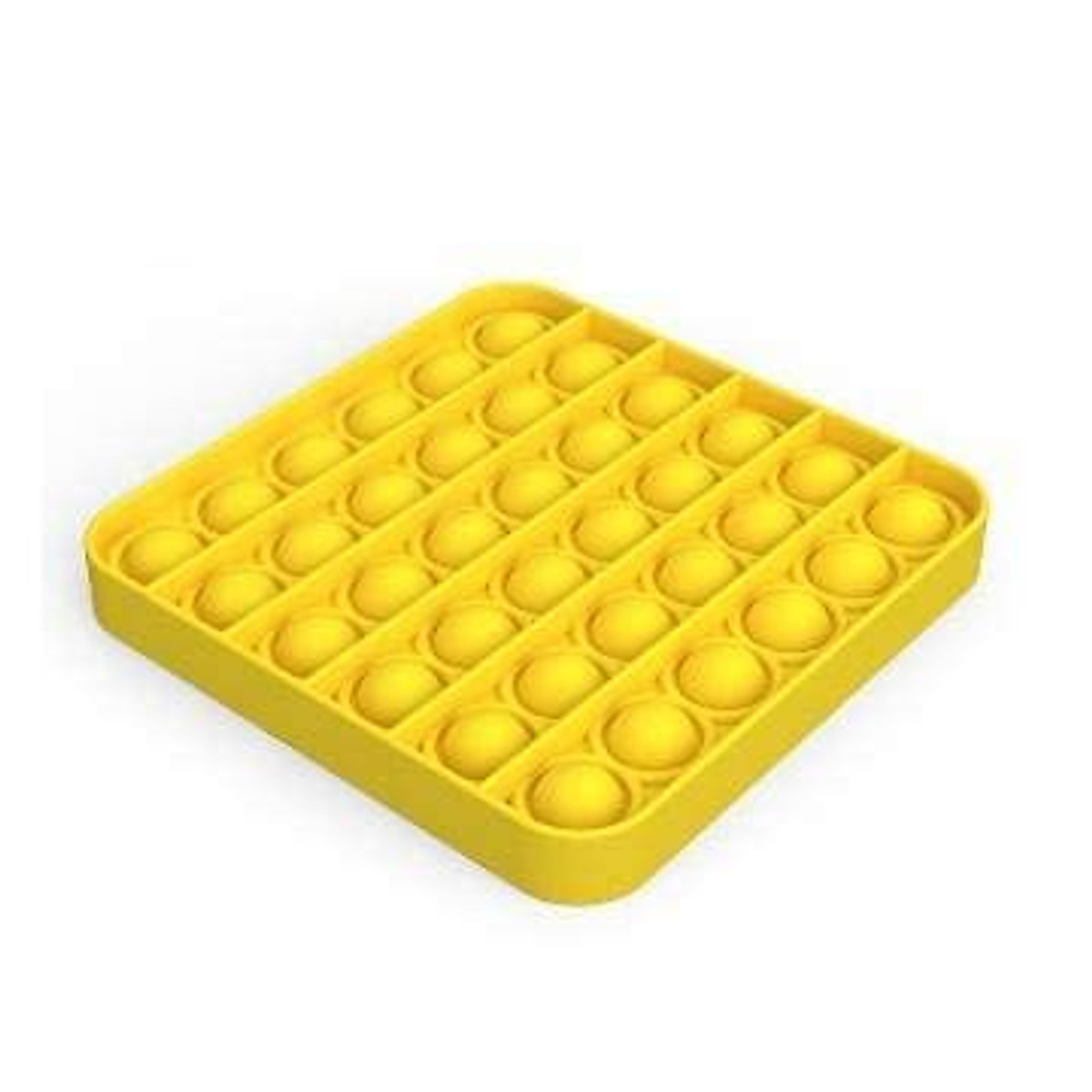RadBizz Push Pop Bubble Fidget Sensory Toy - for Autism, Stress, Anxiety - Kids and Adults (Square Yellow)