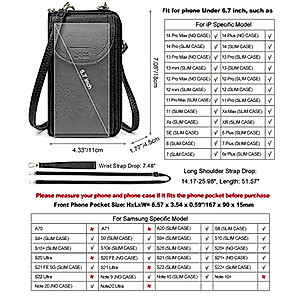 S-ZONE Women RFID Blocking Small Crossbody Cell Phone Purse Bag Vegan Leather Wristlet Wallet