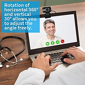 360 Degree USB Webcam with 0.3MP MIC for Laptop/PC/Monitor - High Definition Wireless Camera for MSN/ICQ Night - Perfect USB Camera for Computer, Laptop and More
