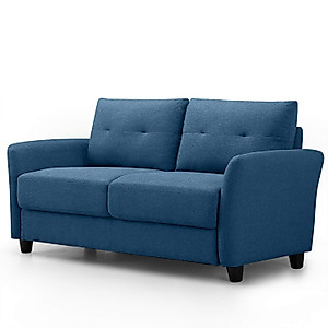 ZINUS Ricardo Loveseat Sofa Tufted Cushions, Easy, Tool-Free Assembly, Lyon Blue