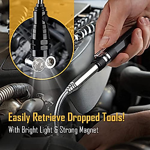 Magnetic Pickup Tool 2 Pack Bundle with Tool Gifts for Men Universal Socket Cool Gadget for Men
