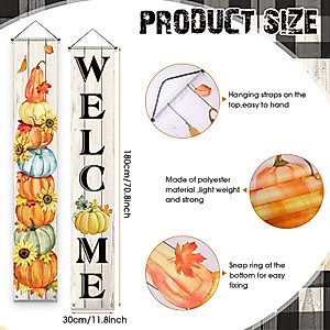 3 Pcs Thanksgiving Porch Sign Banner Fall for Jesus He Never Leaves Hanging Door Sign Thanksgiving Pumpkin Maple Leaf Harvest Welcome Banner for Home Porch Front Door Decor