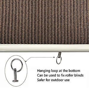 Exterior Patio Roller Shade, Outdoor Light Filtering Window Blinds Roll-Up Sun Shade Cover, Privacy Screen Curtain for Pergola Deck, Custom Size PENGFEI (Color : Brown, Size : 0.6X1M(23.6X39.3IN))