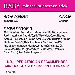 Blue Lizard BABY Mineral Sunscreen Stick with Zinc Oxide, SPF 50+, Water Resistant, UVA/UVB Protection - Easy to apply, Fragrance Free, .5 oz