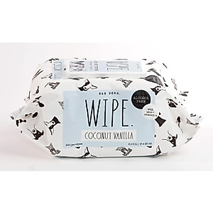Rae Dunn Pet Wipes, Alcohol Free with Aloe and Vitamin E, Coconut Vanilla, 150 Count