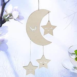 BESTOYARD Nursery Ceiling Mobile Moon Stars Ceiling Hanging Decorations for Baby Shower Baby Nursery Room