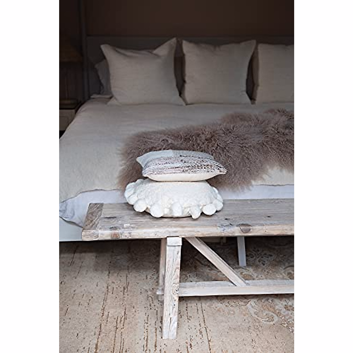 Creative Co-Op Woven Cotton Blend Lumbar, Multi-Patterned Neutral Throw Pillow, Multicolored