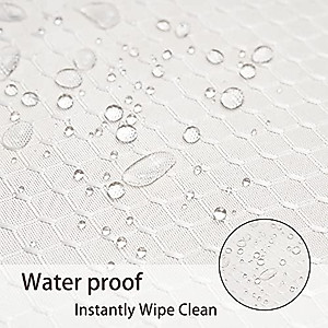 HomeJoy Round Rectangle Table Cloth – Stainproof Waterproof Washable Polyester Oblong Rectangular Tablecloth, Fabric Table Cover for Kitchen Dining Dinner Table (Ivory, 52 X 70 Inch)