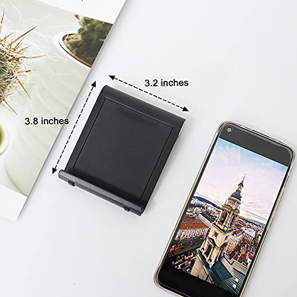 Mayten iPhone Stand Foldable Cell Phone Stand for Desk Portable iPhone Holder Compatible iPhone 12 11 Pro Xs Max,iPad Mini,Tablets(7-10"),Multi-Angle Universal Mobile Phone Stand (Black)