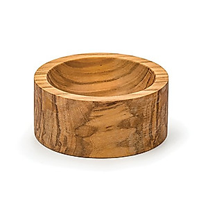 RSVP International Olive Wood Condiment Pinch Bowl, 3" | Rustic, Natural Authentic Italian Olive Wood | Classic Style for Kitchens, Tables, & More | Functional for Salts, Peppers, & Herbs