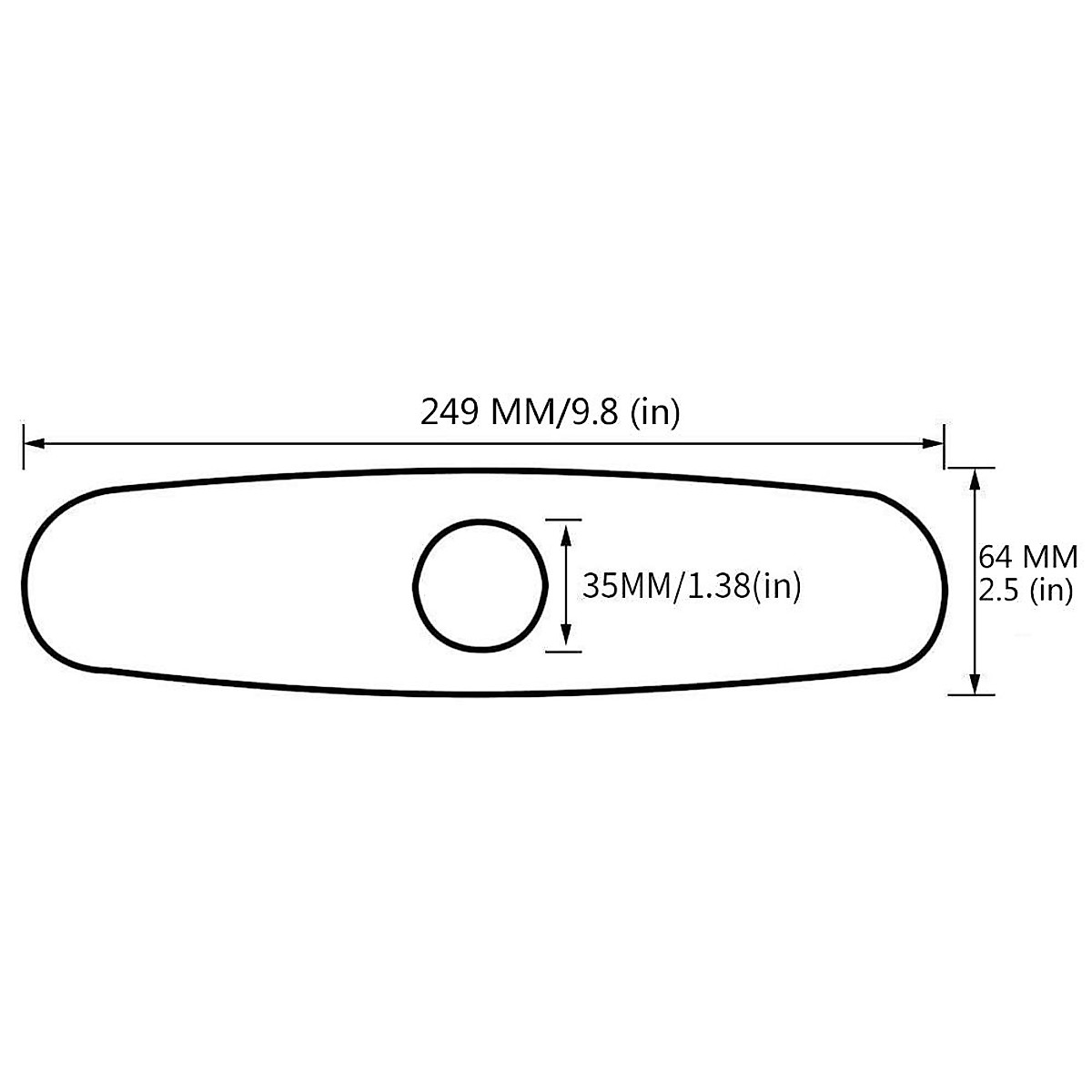 Wovier Faucet Plate,Chrome Sink Hole Cover Plate,10" Circular Escutcheon Plate 304 Circular Stainless Steel Deck Plate for 1 or 3 Hole Bathroom or Kitchen Sink Faucet Mixer Tap
