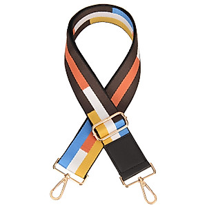 lola mae 2” Wide Shoulder Strap Replacement for Handbags Adjustable Removable Guitar Canvas Crossbody Belt for Purse (BS145 (Silver hardware))