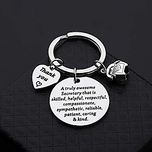 Lywjyb Birdgot Secretary Keychain Secretary Appreciation Gifts Medical Secretary Gift Secretary Retirement Gift (awesome secretary ky)