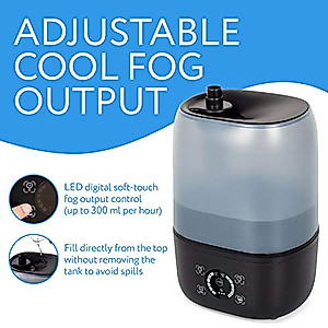 Evergreen Pet Supplies Reptile Humidifier/Fogger - 4L Tank - New Digital Timer - Add Water from Top! for Reptiles/Amphibians/Herps - Compatible with All Terrariums and Enclosures