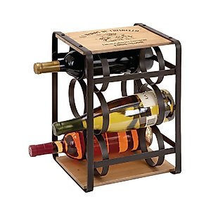 Deco 79 Metal Wood Wine Holder, 10 by 13-Inch