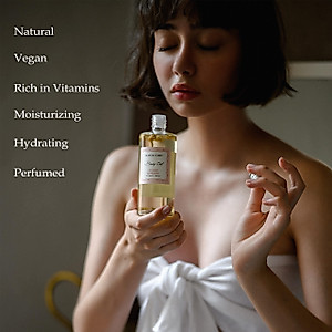 Olivia Care Body Oil Apricot Fig Vegan & Natural Moisturizing - Infused with VITAMIN E, K & Omega Fatty Acids - Refreshing Fragrance - Reduce Dry Skin, Anti-Aging Properties (Apricot Fig)