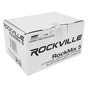 Rockville RockMix 5 Channel Pro Mixer w/USB Interface, Bluetooth, Echo, EQ