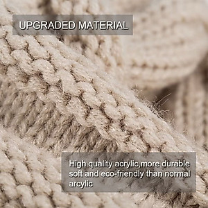 Womens Beanies 3 Pack - Slouchy, Oversized, Thick Knit Winter Hats for Cold Weather (Black, Oatmeal, Dark Gray)