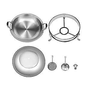 2.64Qt Chafing Dish Buffet, Stainless Steel Round Chafers, Food Warmer, Chafer Buffet Catering Warmer, Durable Buffet Warmer Tray for Hotels, Family Gatherings, Banquets, Outdoor, Etc (Silver)