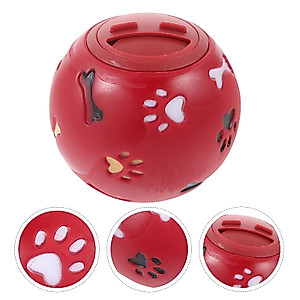 Interactive Food Dispensing Small Dog Toy, Treat Ball Pet Food Ball, Interactive Training Slow Feeder Toy Food Dispenser Slow Feeder for Small Dogs (Red)