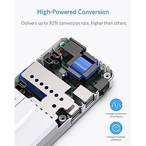 BESTEK Universal Travel Adapter 100-220V to 110V Voltage Converter 250W with 6A 4-Port USB Charging 3 AC Sockets and EU/UK/AU/US/India Worldwide Plug Adapter (White)
