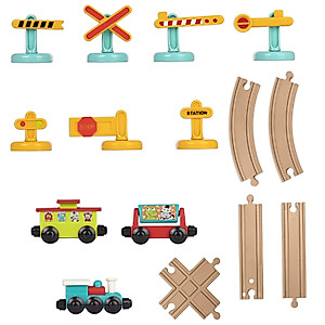 Battat – Train Set For Kids, Toddlers – 29Pc Train Track Set With Trains And Accessories – Developmental Toy- All Aboard Train Set – 2 Years +