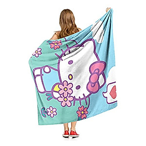 Northwest Sanrio Hello Kitty Silk Touch Throw Blanket, 50" x 60", Picking Flowers