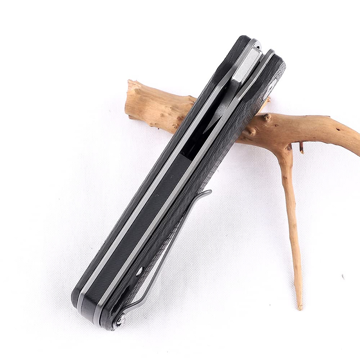 JEABROTHER pocket folding knife, 14C28N blade, carbon fiber handle