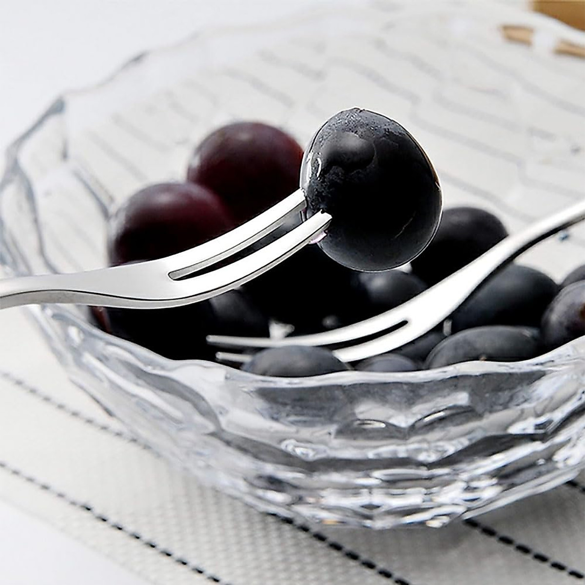 Stainless Steel Forks Set, Forks for Oyster and Shellfish, Appetizers Tasting Forks, Cocktail Salad Dessert Fruit Forks for Birthday Wedding Party Travel (6 Pcs)