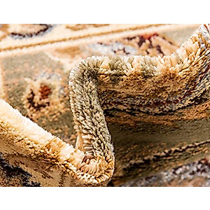 Unique Loom Voyage Collection Traditional Oriental Classic Intricate Floral Design Area Rug, 9 ft 12 ft, Light Green/Ivory