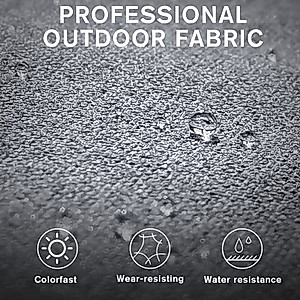 May in Color Aluminum Patio Furniture Sofa, Outdoor Modern Metal Contemporary 3-Seat Couch Chair with Cushion, Grey