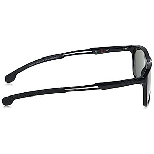 Carrera Men's 4016/S Rectangular Sunglasses, Black/Polarized Gray, 55mm, 16mm