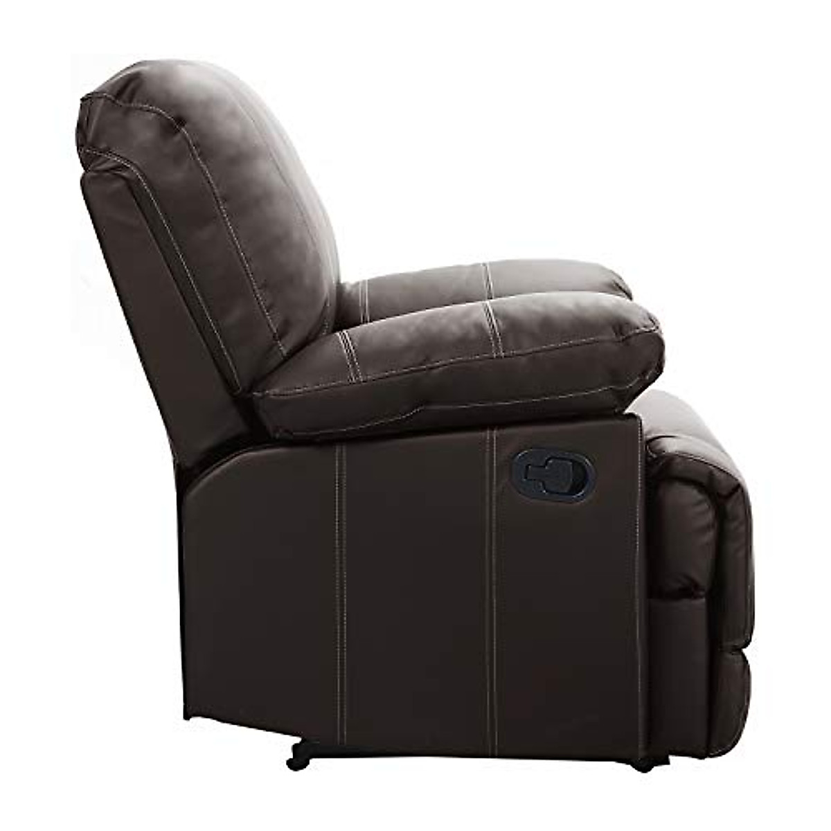 Lexicon Randolph Faux Leather Double Reclining Sofa with Dropdown Table, 81" W, Dark Brown