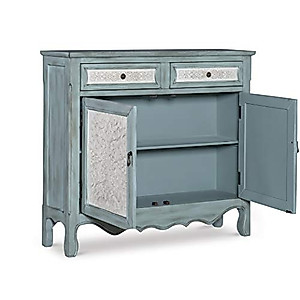 Powell Antique Console, Blue/White
