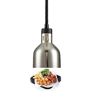 Food Insulation Lamp Commercial Food Warmers, 170mm, Retractable Food Heating Lamp High Power Commercial Hotel Kitchen Equipment Restaurant Supplies (Color : Silver)