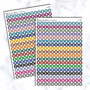 Small Trash Logo Icon Stickers Decorative Planning, 468 Stickers, 0.3" diameter, Multicolor, Personal Planner