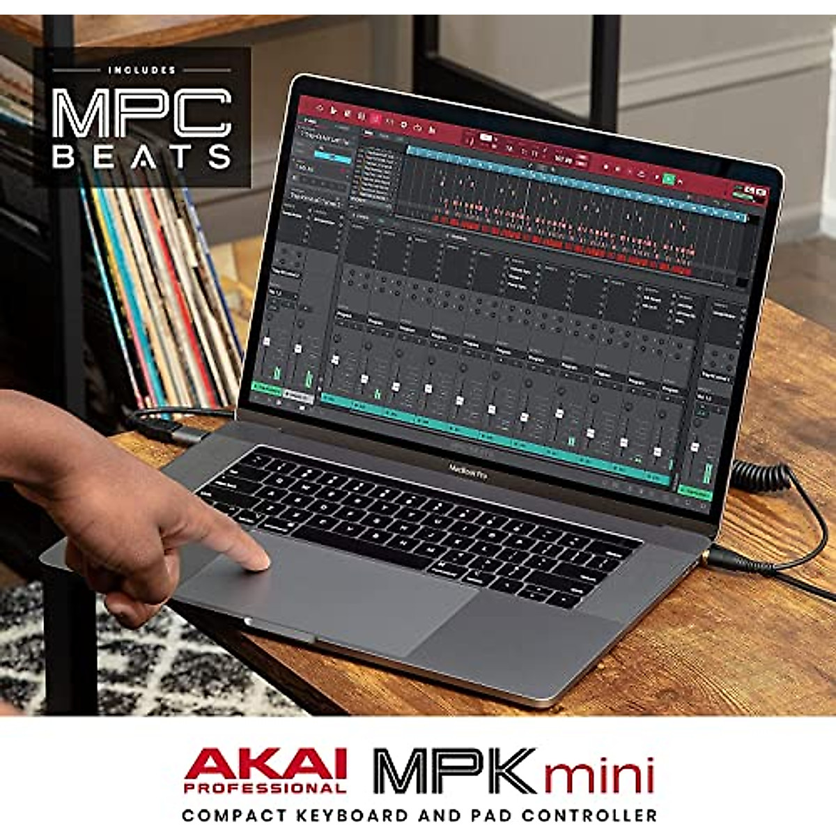 AKAI Professional MPK Mini MK3 - 25 Key USB MIDI Keyboard Controller With 8 Backlit Drum Pads, 8 Knobs and Music Production Software Included