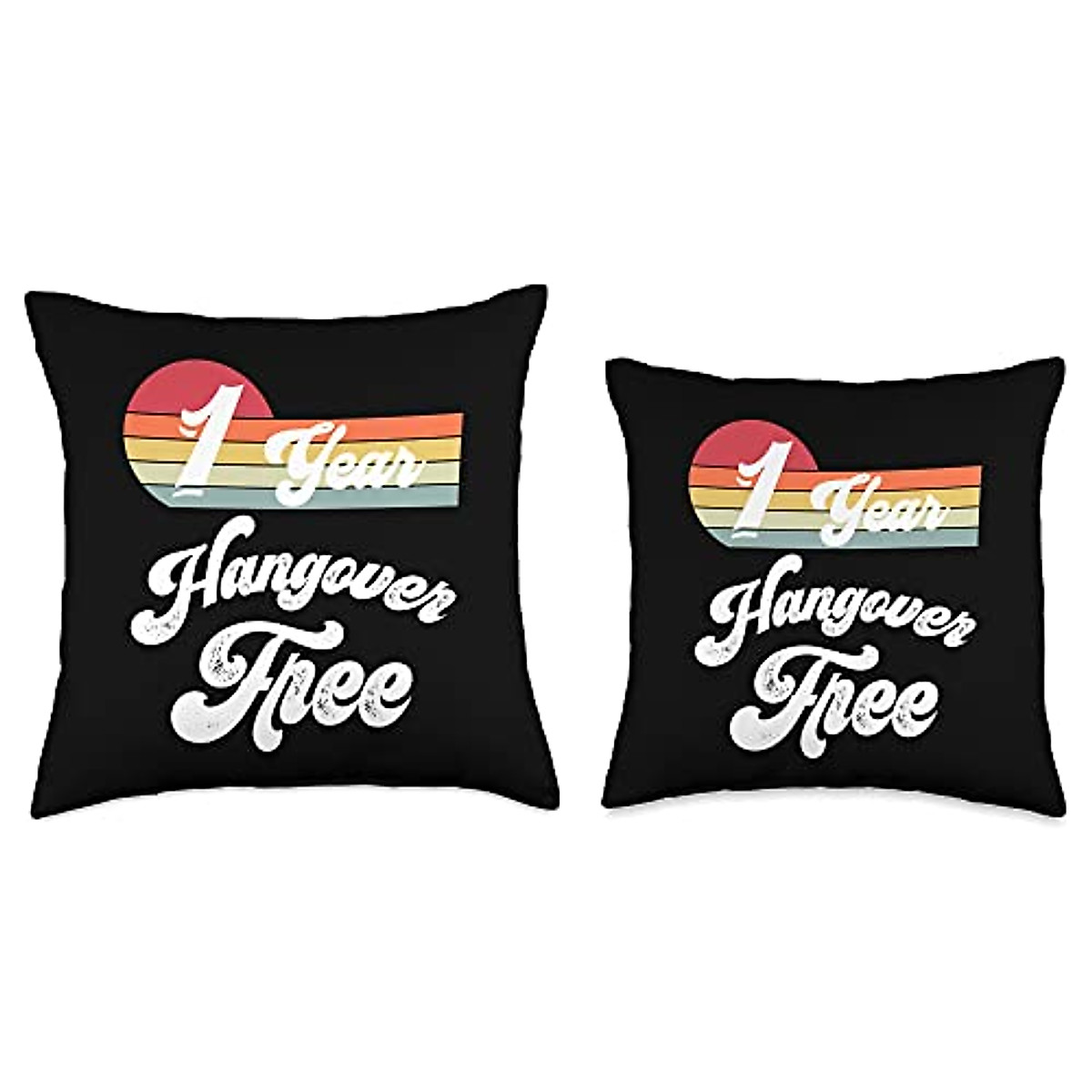 One Year Sober Gifts For Recovery 1 Year Sober Recovery Celebrate Sobriety Anniversary Date Throw Pillow, 16x16, Multicolor