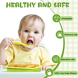 6 Pcs Silicone Baby Food Storage Containers Baby Food Freezer Tray with Lids Silicone Baby Food Freezer Storage Tray Breast Milk Freezer Tray Baby Food Freezer Containers for Baby Food, Fruit Purees