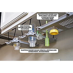 EZ Bottle Dry and Store - Cleaner Safer Counter Free Baby Bottle Drying Rack. No Tools Required Installs in Minutes Without Damaging Cabinets–3 Rack Design–2 Spiral Drying Racks 1 Slotted Drying Rack